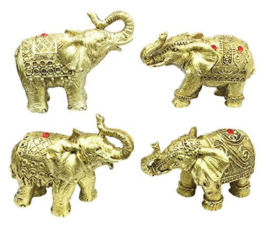 Golden Wildlife Noble Safari Trumpeting Elephants Pachyderm Family ...