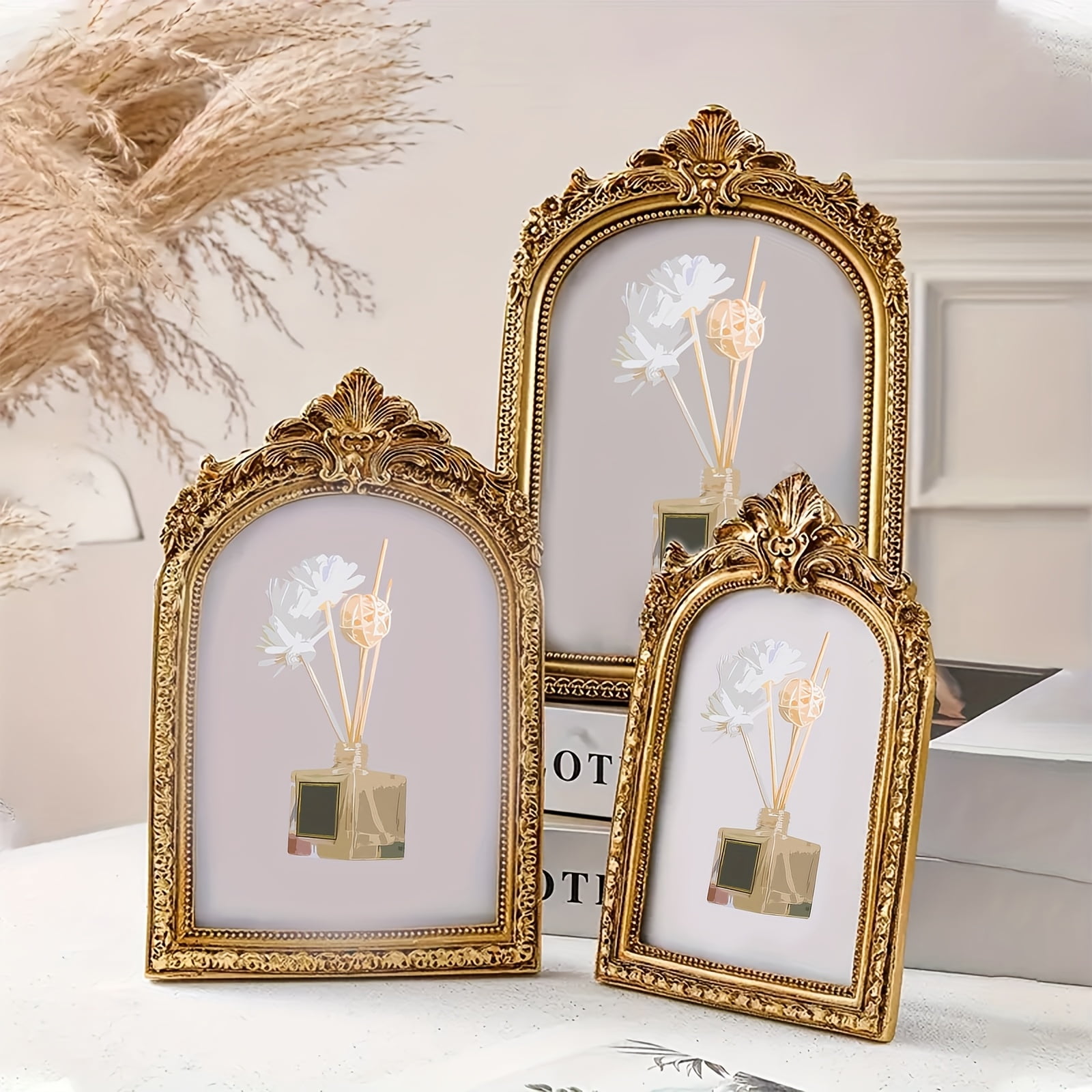 Golden Window Photo Frame – 2-Pack European Vintage Arch Design ...
