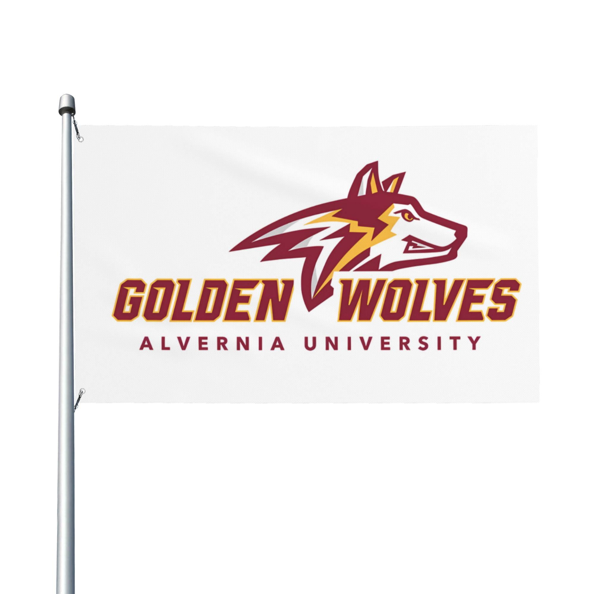 Golden Wolf University Logo Flag Home Garden Flag Banner Breeze Banner ...
