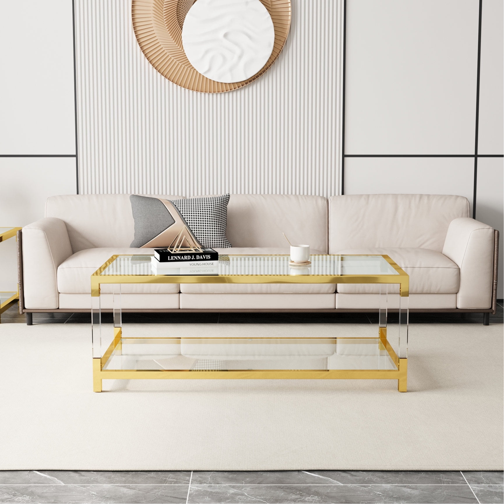 Golden and glass - Acrylic legs for style - Study nook - Easy to keep ...