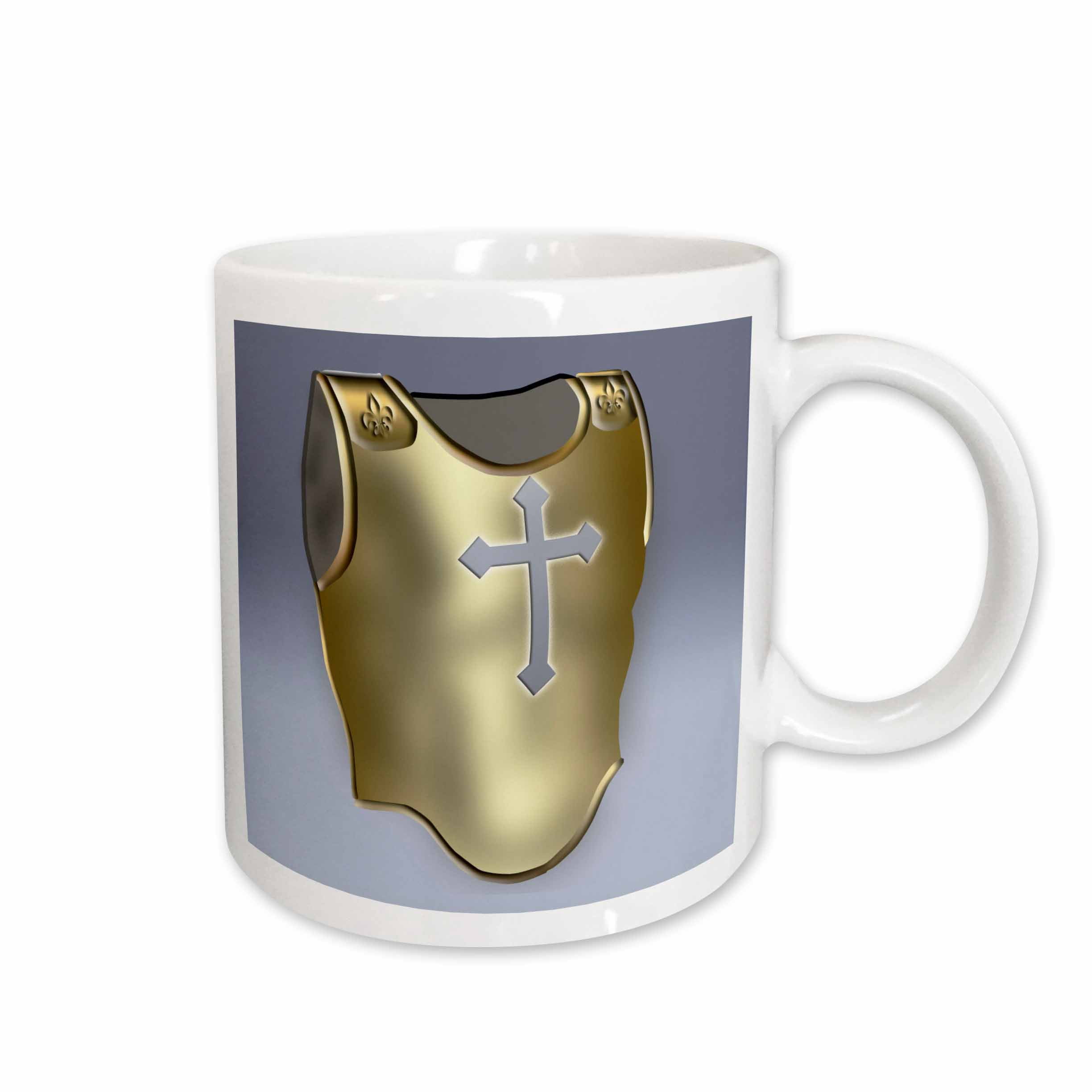Golden armor with the Christian Cross and background in Gull Gray 15oz ...