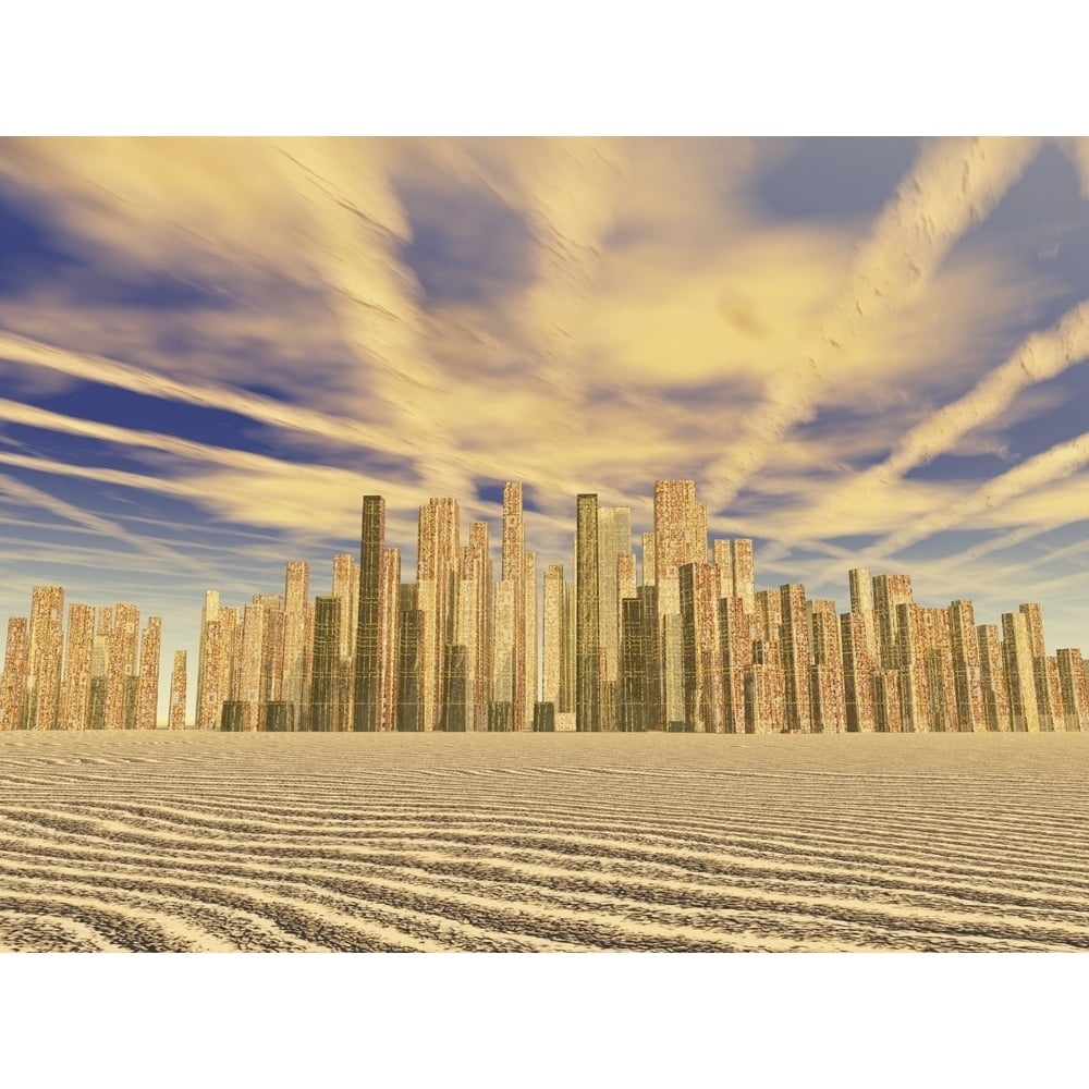 Golden city. Futuristic world Poster Print by Bruce Rolff/Stocktrek ...