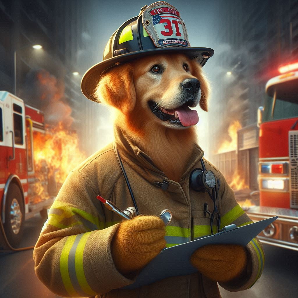 Golden retriever firefighter Toy Educational Game Children's Gift Props ...