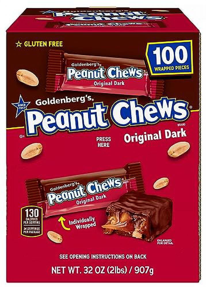 GOLDENBERGâ€™S PEANUT CHEWS, Original Dark, Chewy Nutty Crunchy Snack ...