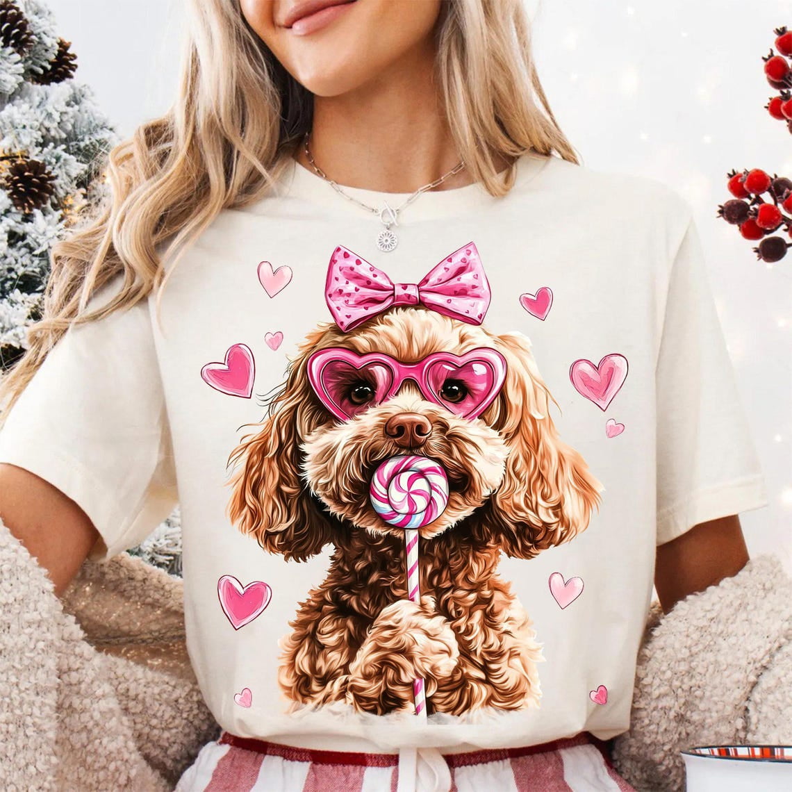 Goldendoodle Coquette T-Shirt, Coquette Valentines Shirt, Doodle Mom ...
