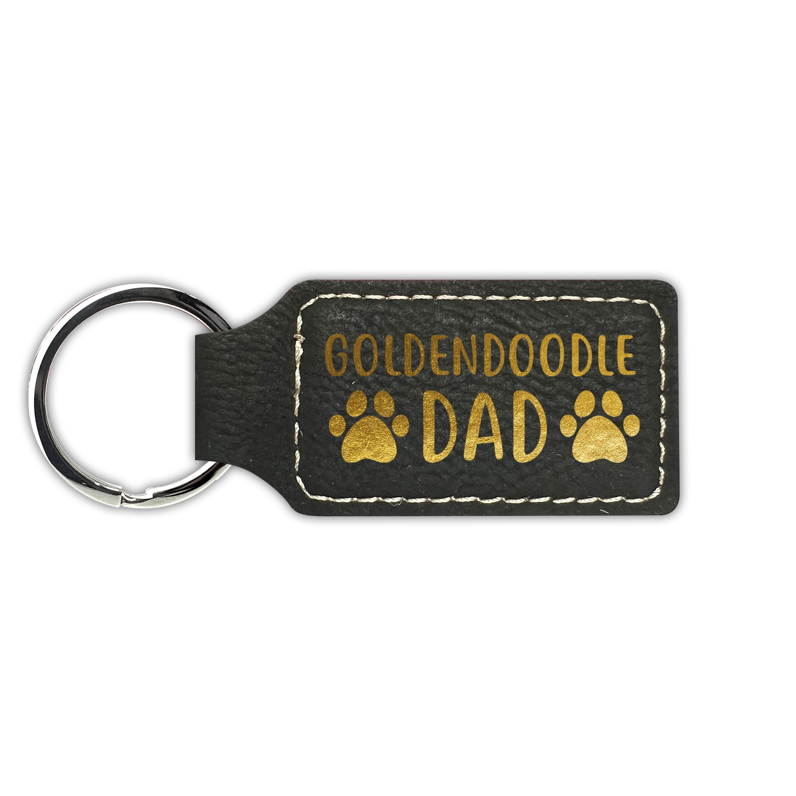 Goldendoodle Dad Keychain Leatherette Rectangle - Laser Engraved - Many ...