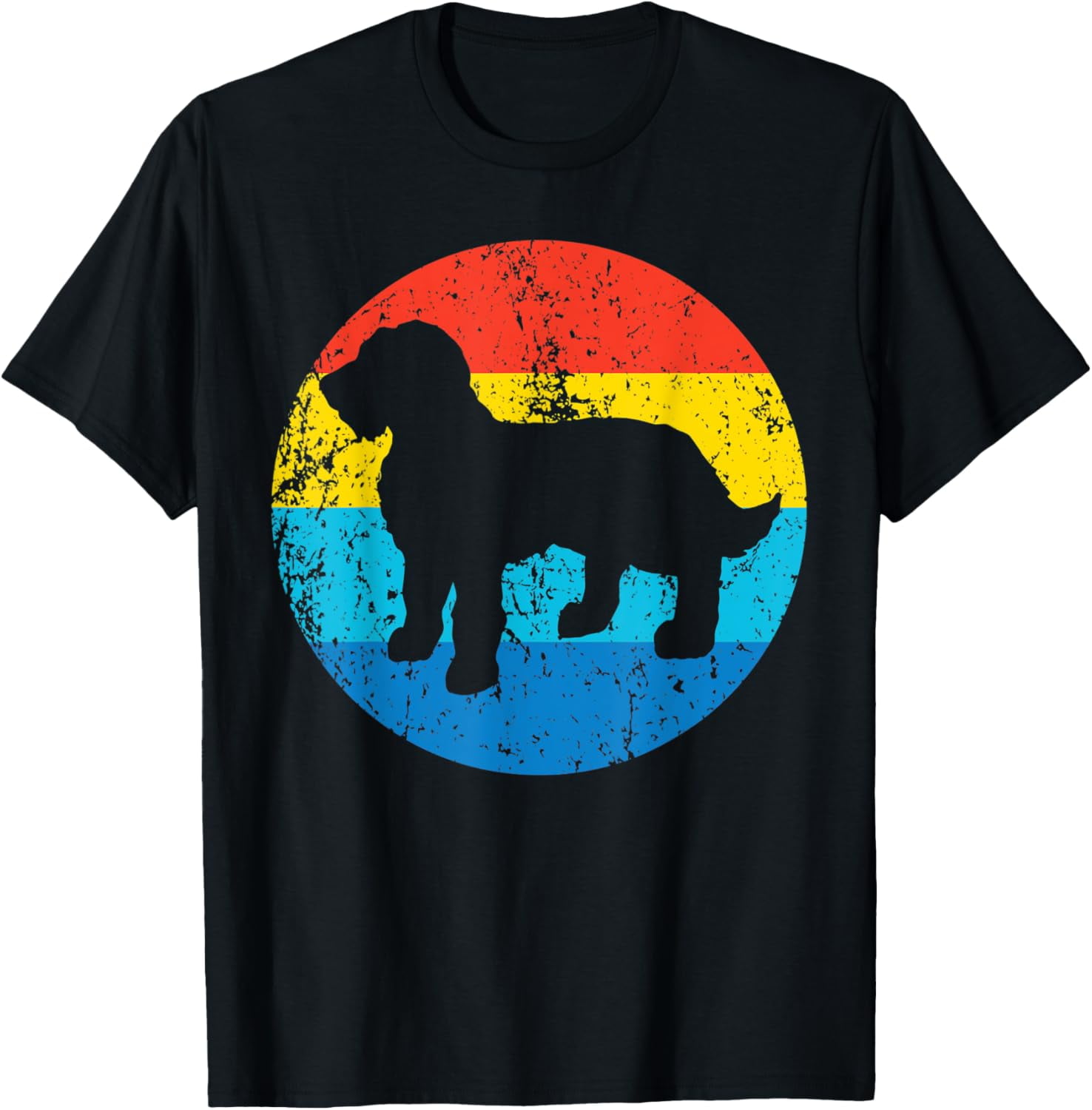Goldendoodle Dog Breed Silhouette Retro 1970's Circle T-Shirt men and ...