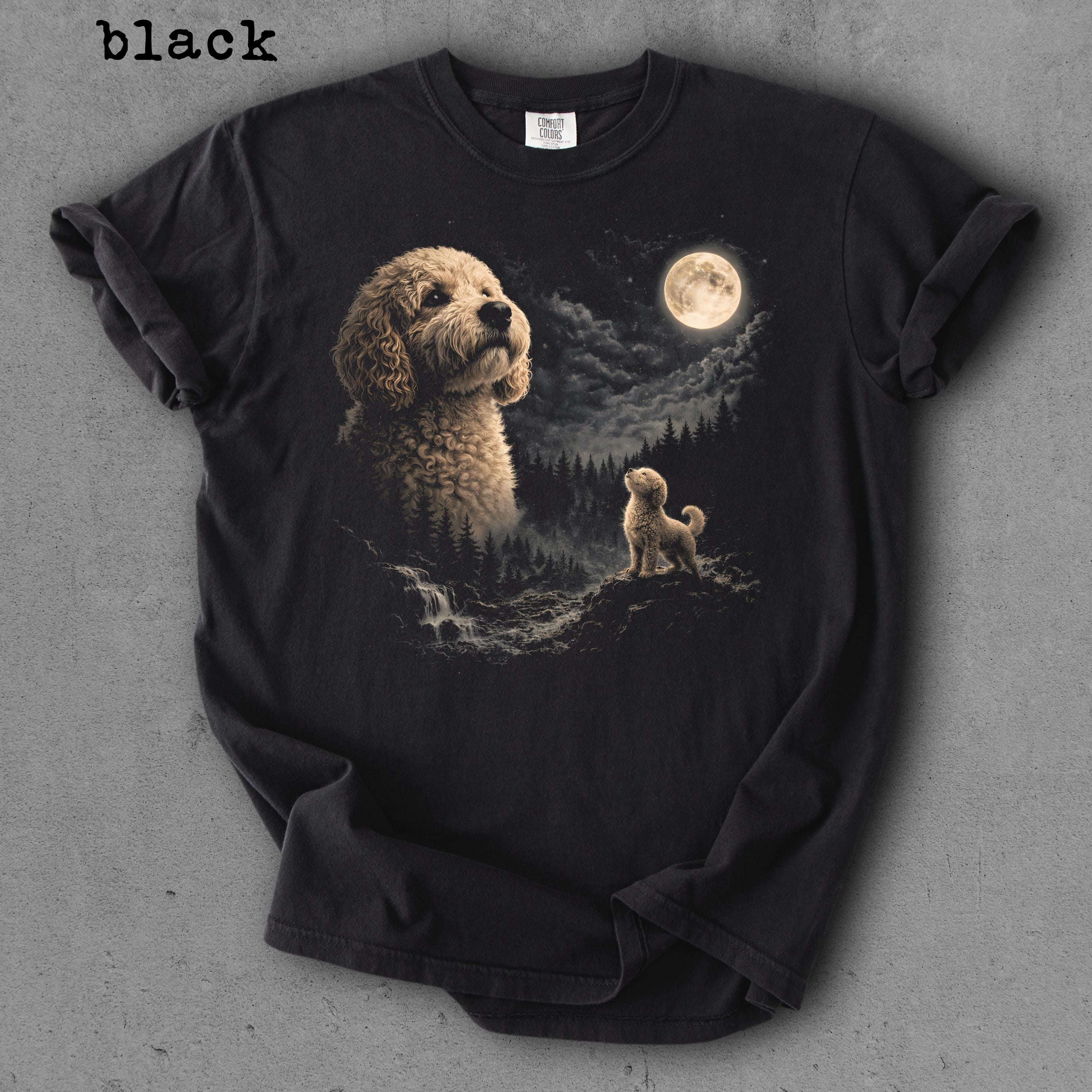 Goldendoodle Howling to The Moon Shirt, Vintage Moon Animals Tee, 90s ...