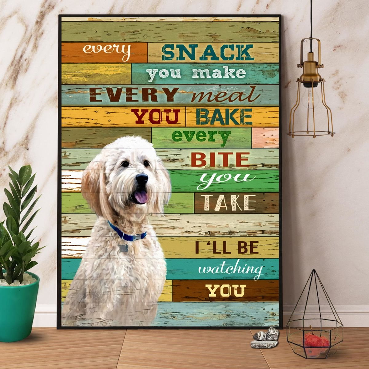 Goldendoodle I'Ll Be Watching You Paper Poster No Frame Matte Wall Art ...