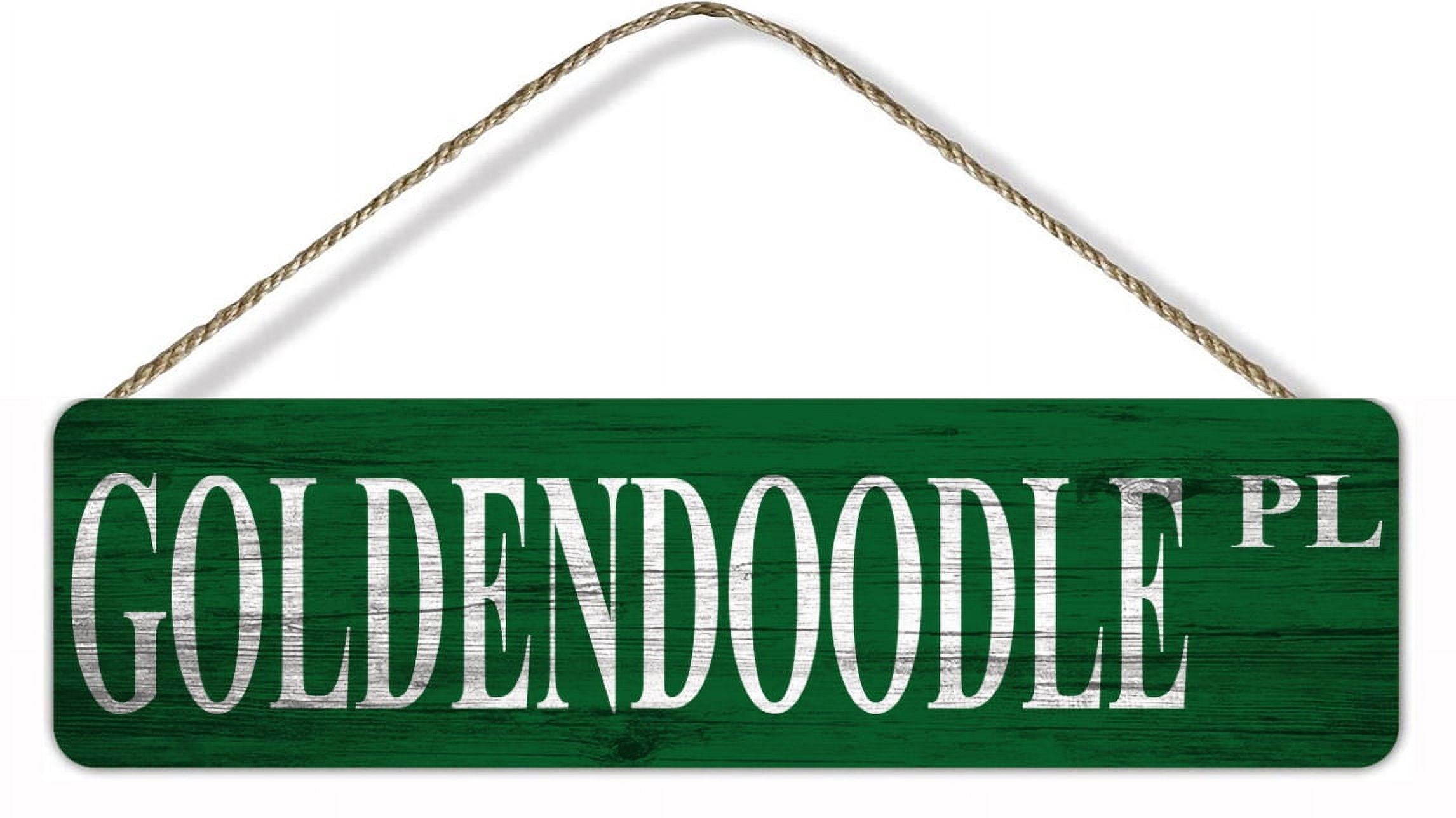 Goldendoodle Place Street Signs Wooden Hanging Sign Plaque With Rope ...