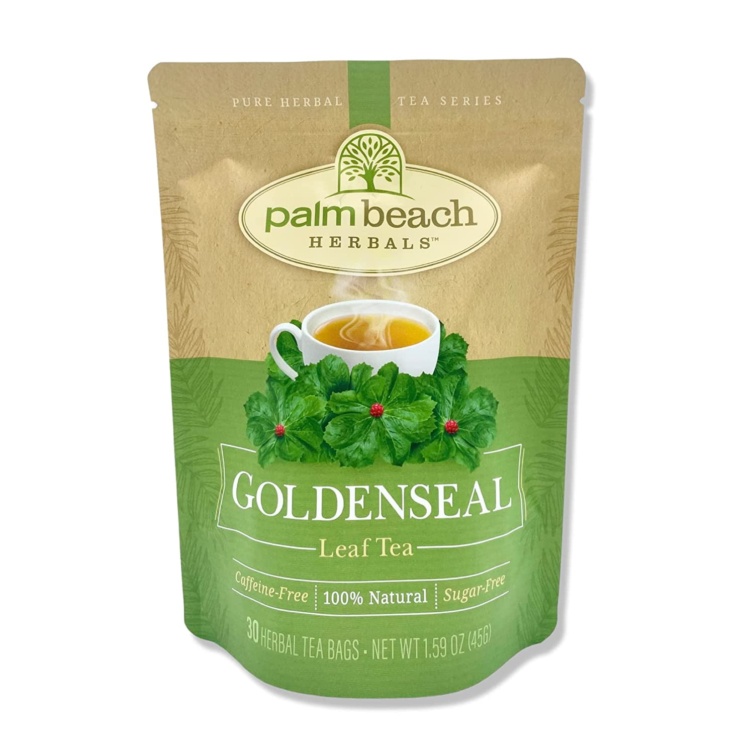 Palm Beach Herbals Goldenseal Leaf Tea, 100% Natural Herbal, Healthy 30 ...