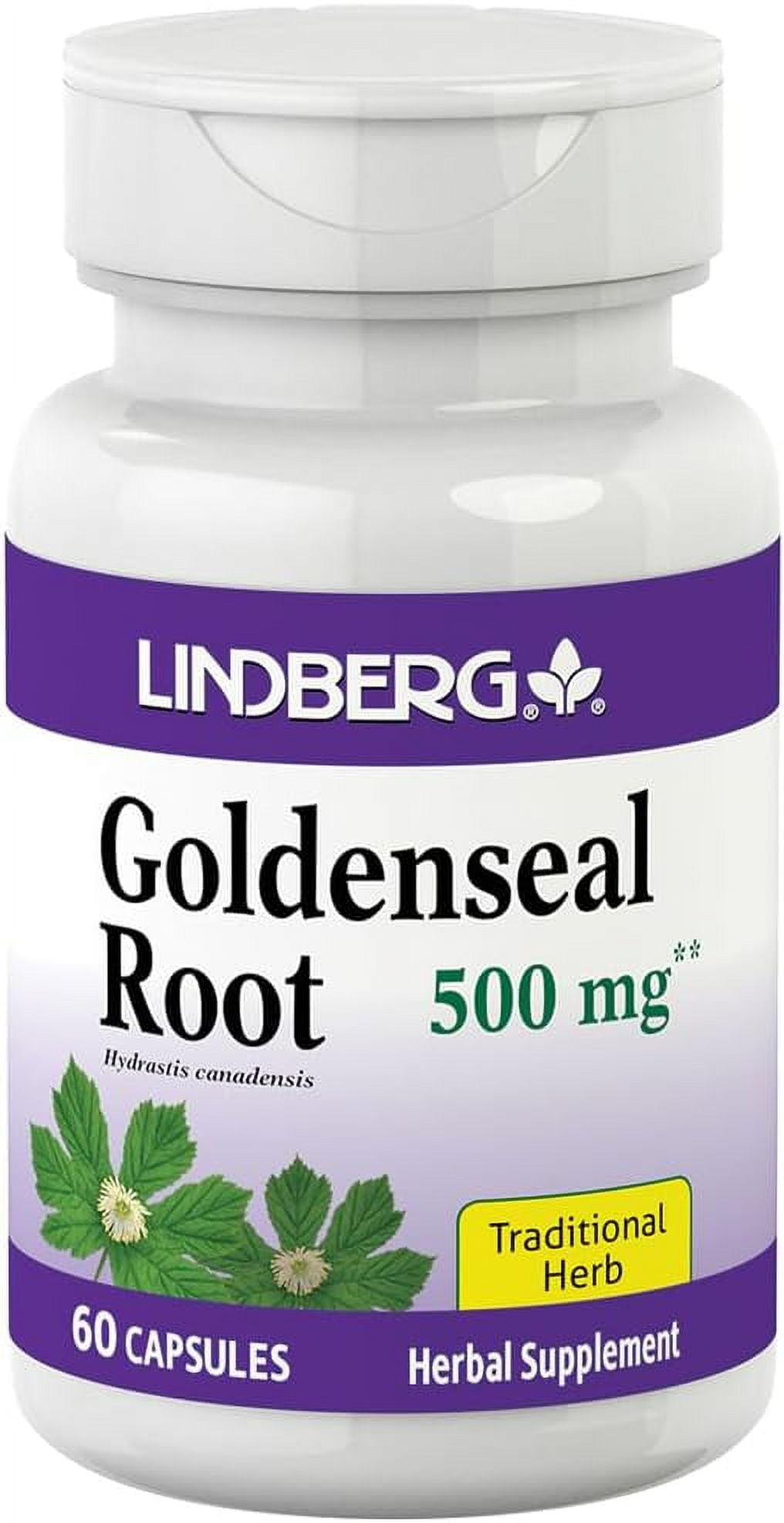 Lindberg Goldenseal Root Capsules 500mg, 60 Count, Herbal Supplements ...