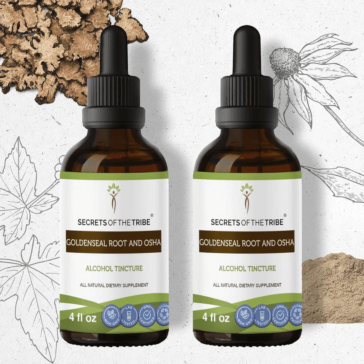 Goldenseal Root and Osha Tincture Alcohol Extract, Responsibly farmed ...