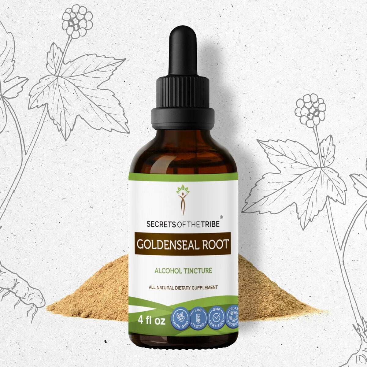 Secrets Of The Tribe Goldenseal Root Tincture Dietary Supplement ...