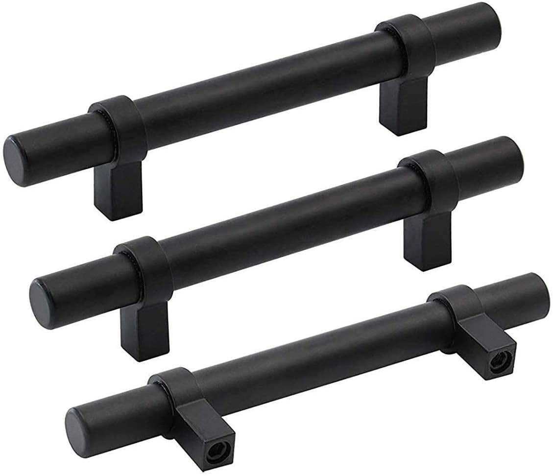 Goldenwarm 10 Pack 3.75inch Hole Centers Black Cabinet Handle Pull ...