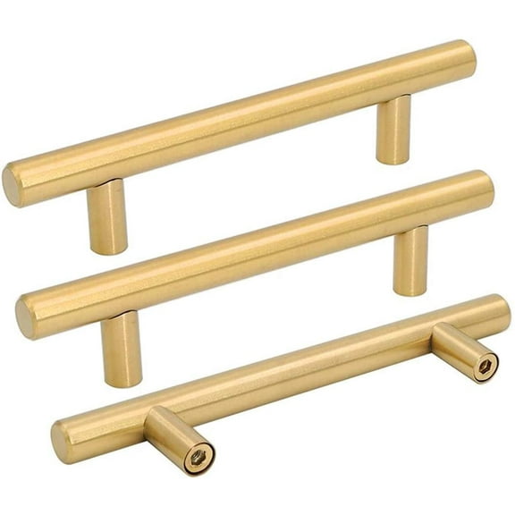 25 Pack 6 inch Cabinet Pulls Brushed Brass Stainless Steel Kitchen ...