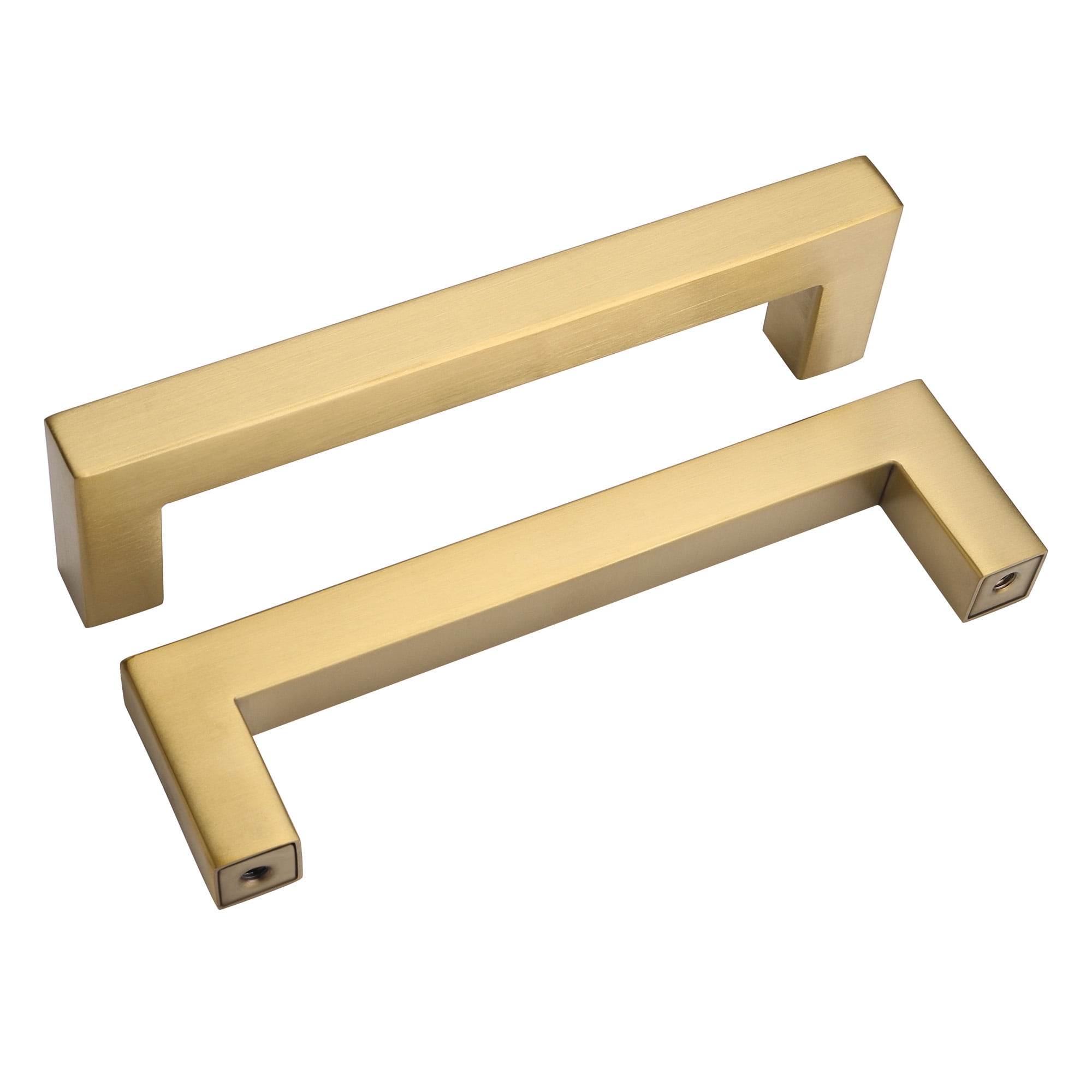 Goldenwarm 10 Pack Square 4-1/2in Modern Kitchen Cabinet Hardware Gold ...