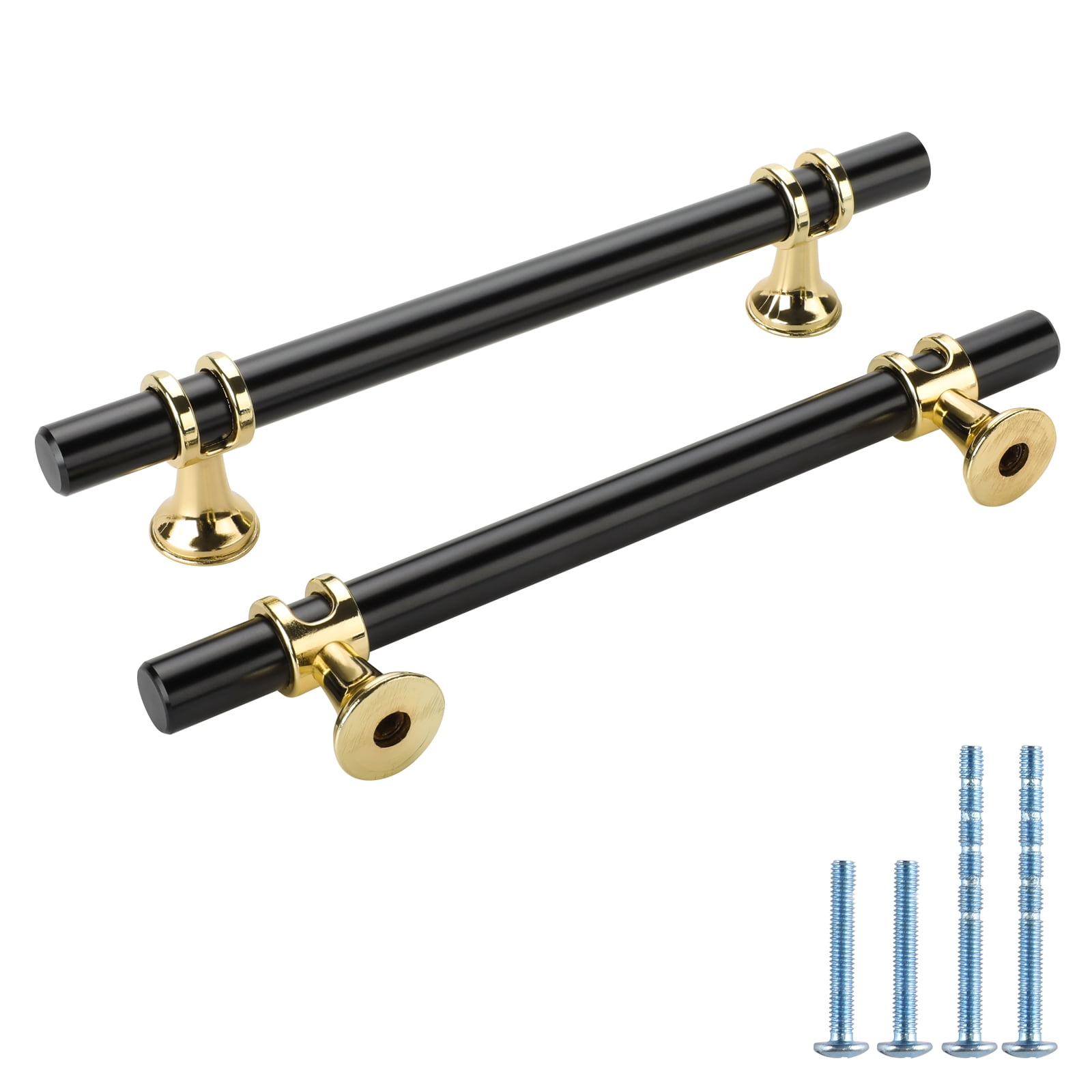 Goldenwarm 10Pack Black&Brushed Brass Cabinet Pulls Black Drawer Pulls ...
