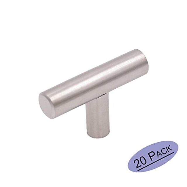Goldenwarm 20Pack 50mm Long Single Hole Brushed Stainless Steel Cabinet Knobs and Pulls Door ...