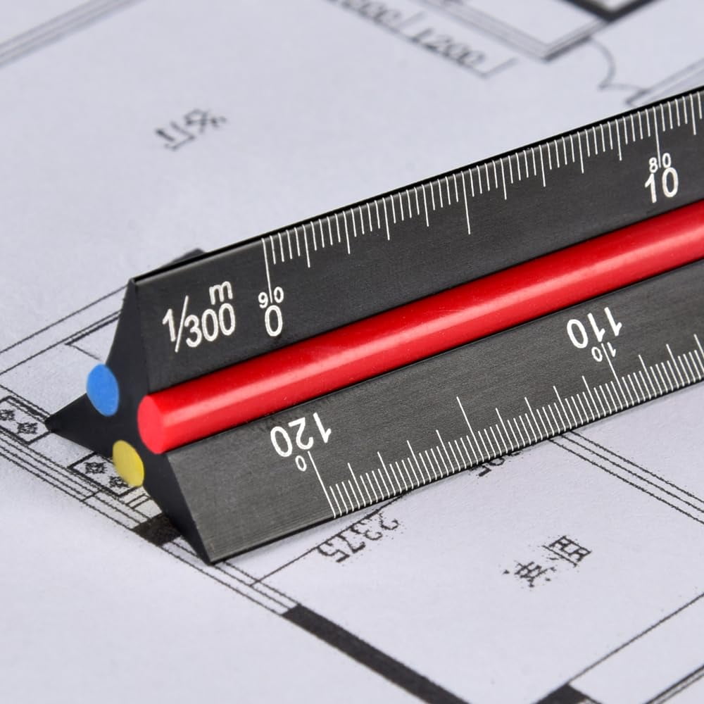 Goldera Architectural Scale Ruler - Professional Metal Ruler for ...