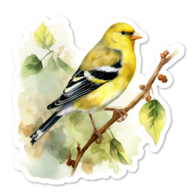 Goldfinch Bird Sticker, Water Resistant, Scrapbooking Laptop Water ...