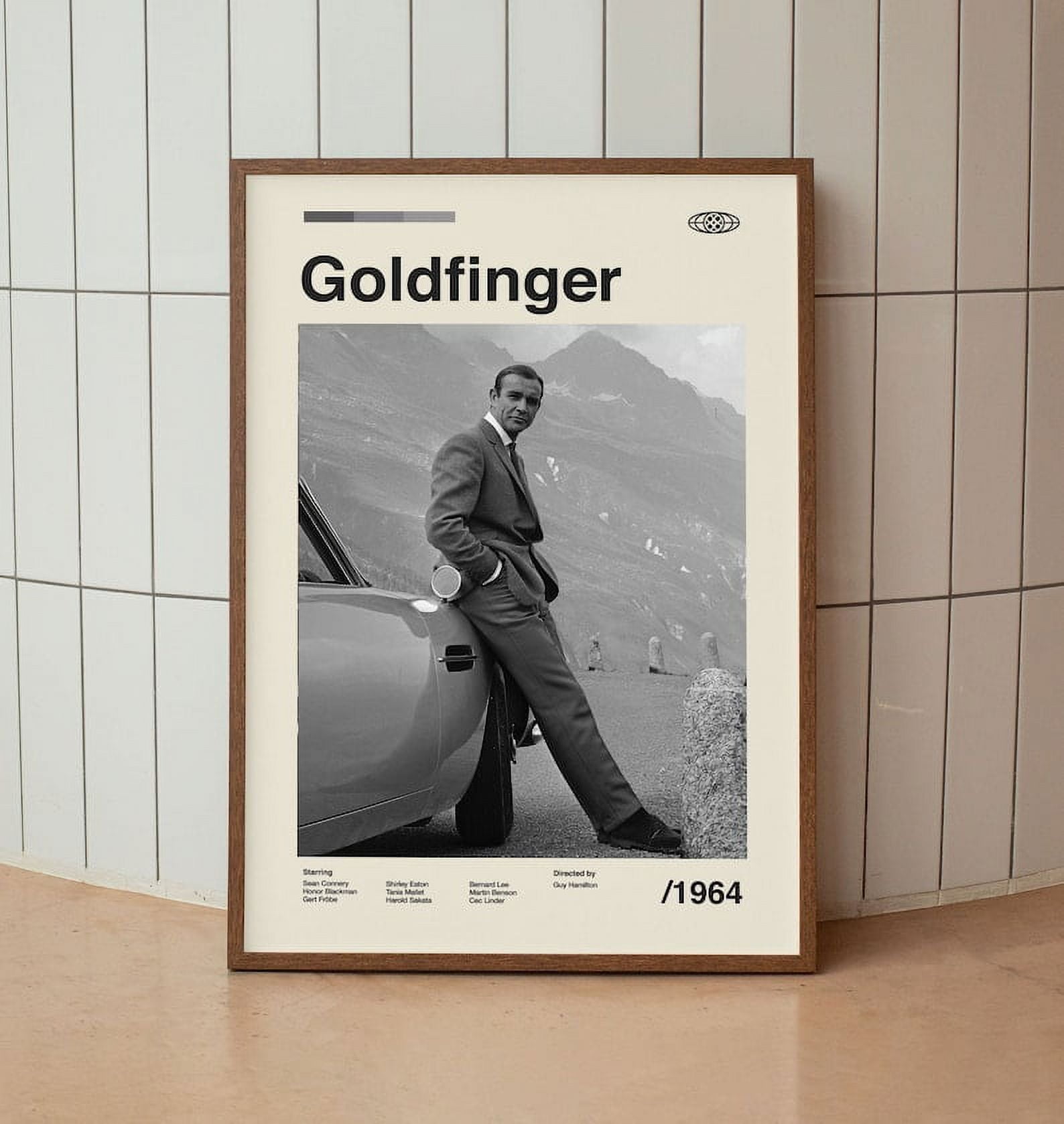 Goldfinger James Bond Wall Art Print - Sean Connery Film Poster - American Cinema - Midcentury ...