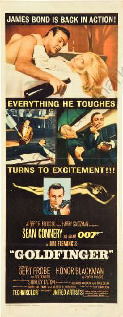 Goldfinger Movie Poster Insert 14Inx36In 36Cmx92Cm Multi-Color Square ...