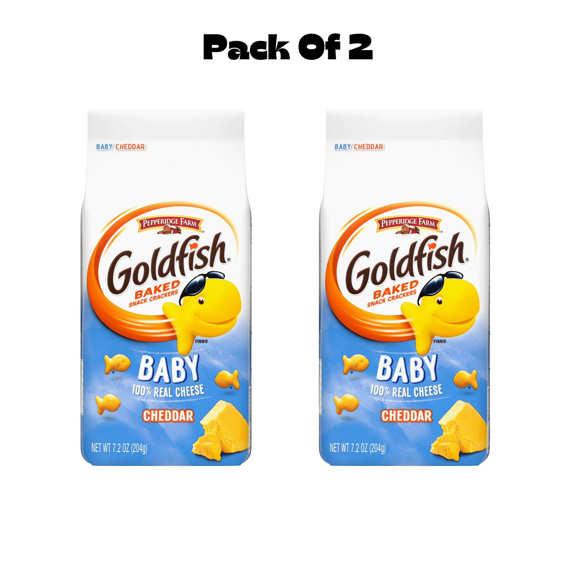 Goldfish Baby Cheddar Crackers, Miniature Cheese Snacks, 7.2 oz Bag ...