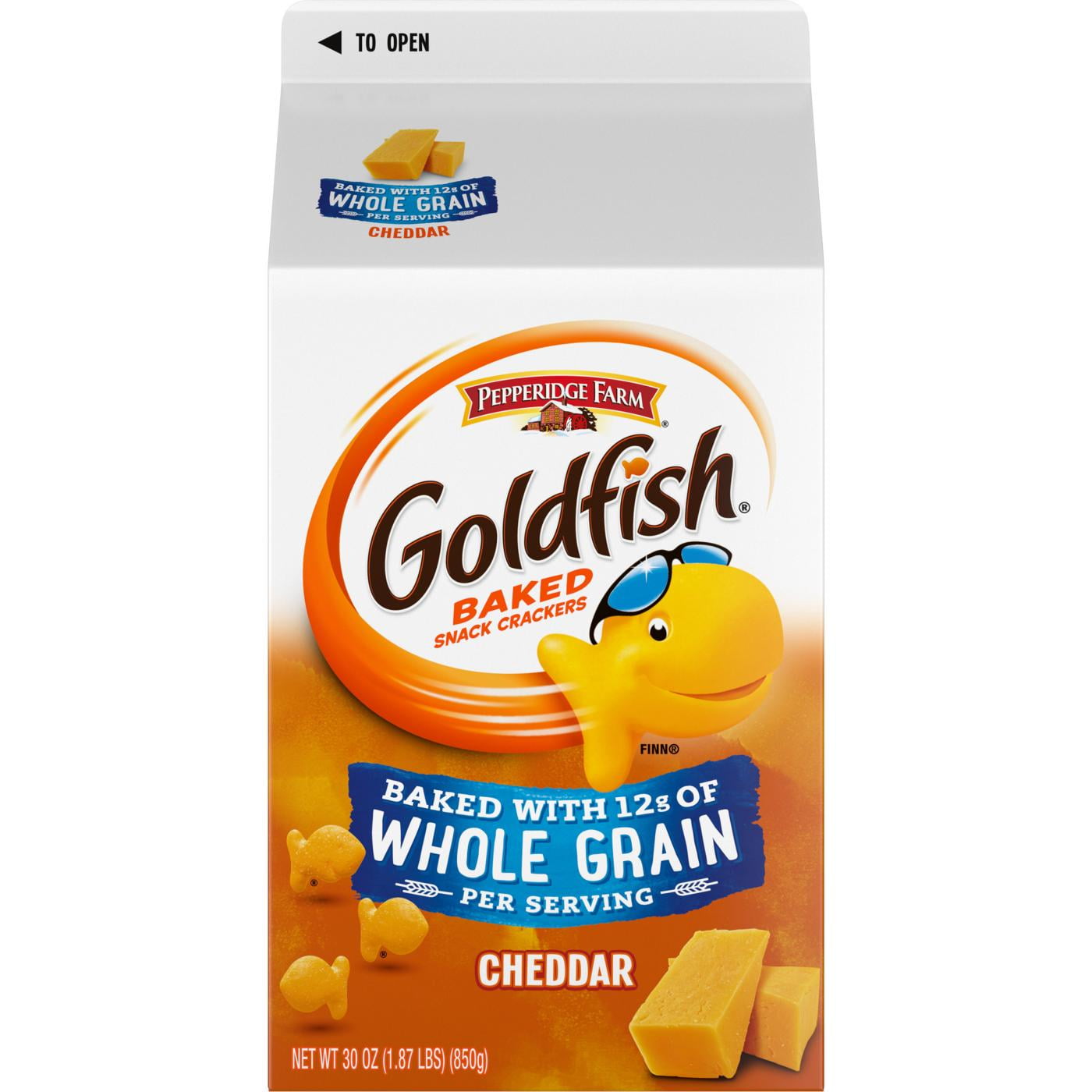 Goldfish Baked Whole Grain Cheddar Snack Crackers - Walmart.com