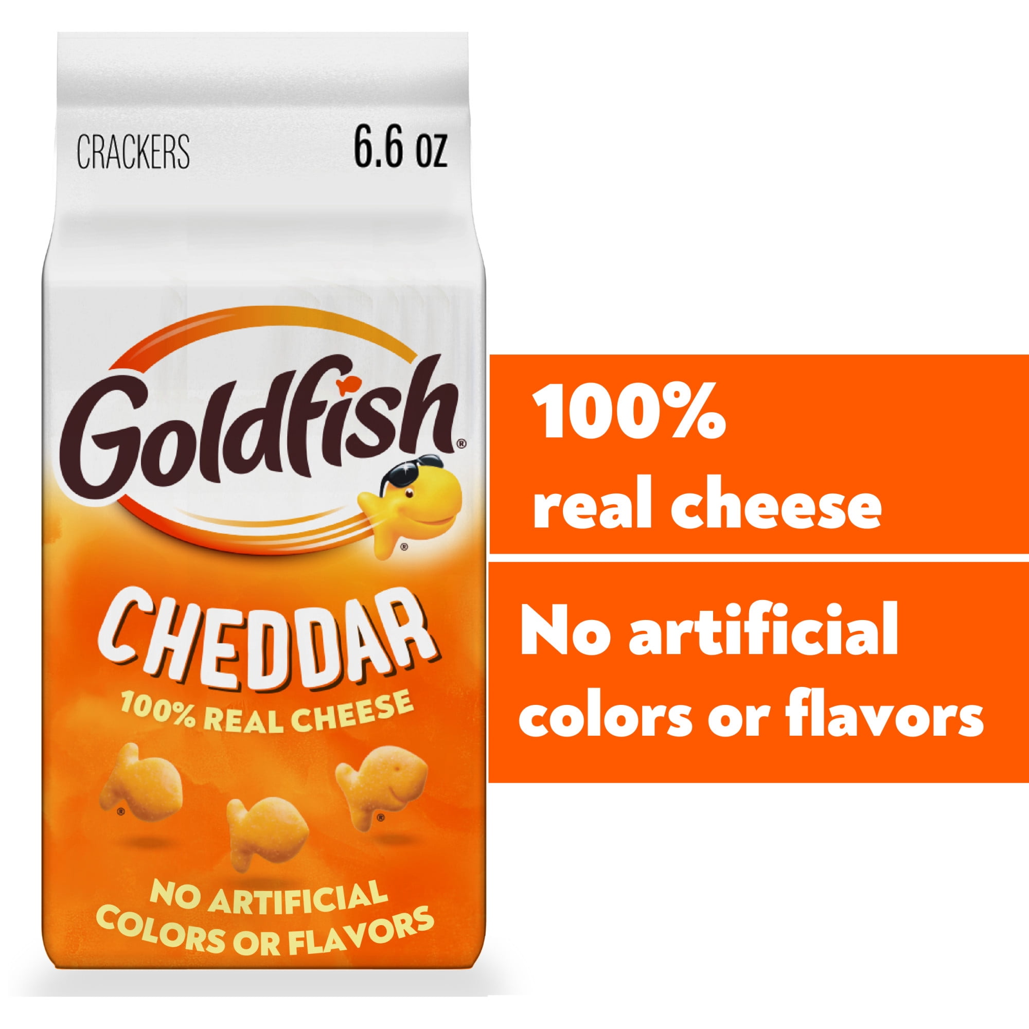 Goldfish, Cheddar Crackers, 6.6 oz Bag, Baked Snack with Real Cheddar ...