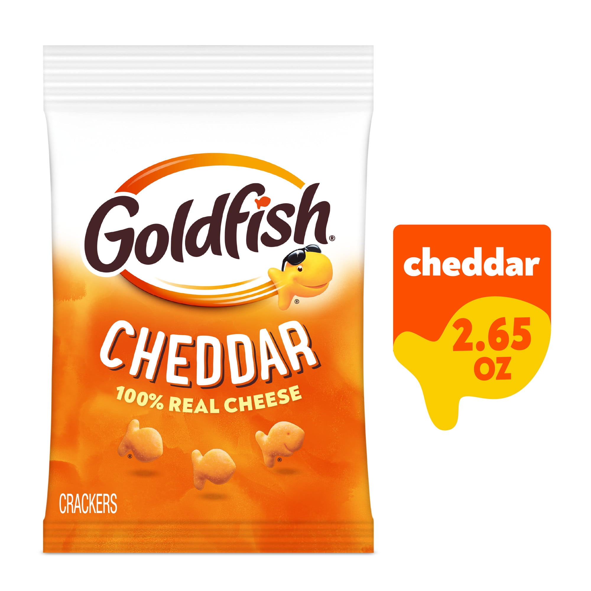 Goldfish Cheddar Snack Crackers, Munchable Crunchable, Baked with Real ...