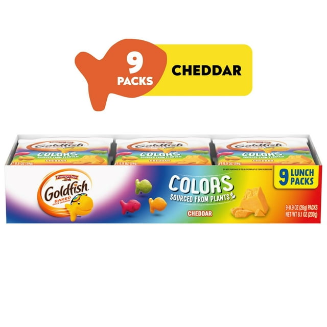 Goldfish Colors Crackers, 0.9 oz, 9 Count Tray for Snacks - Walmart ...