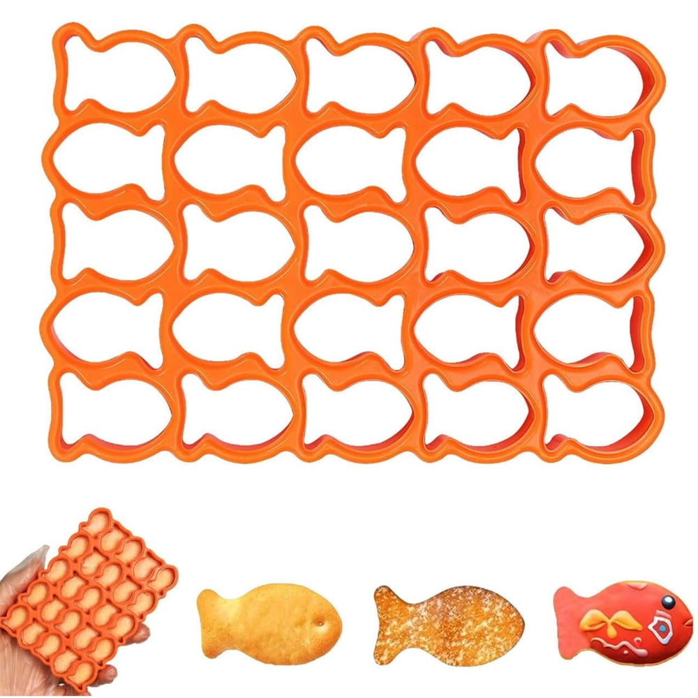 Goldfish Cracker Cutters Molds,Small Animal Biscuit Cutter,25 Cavity ...
