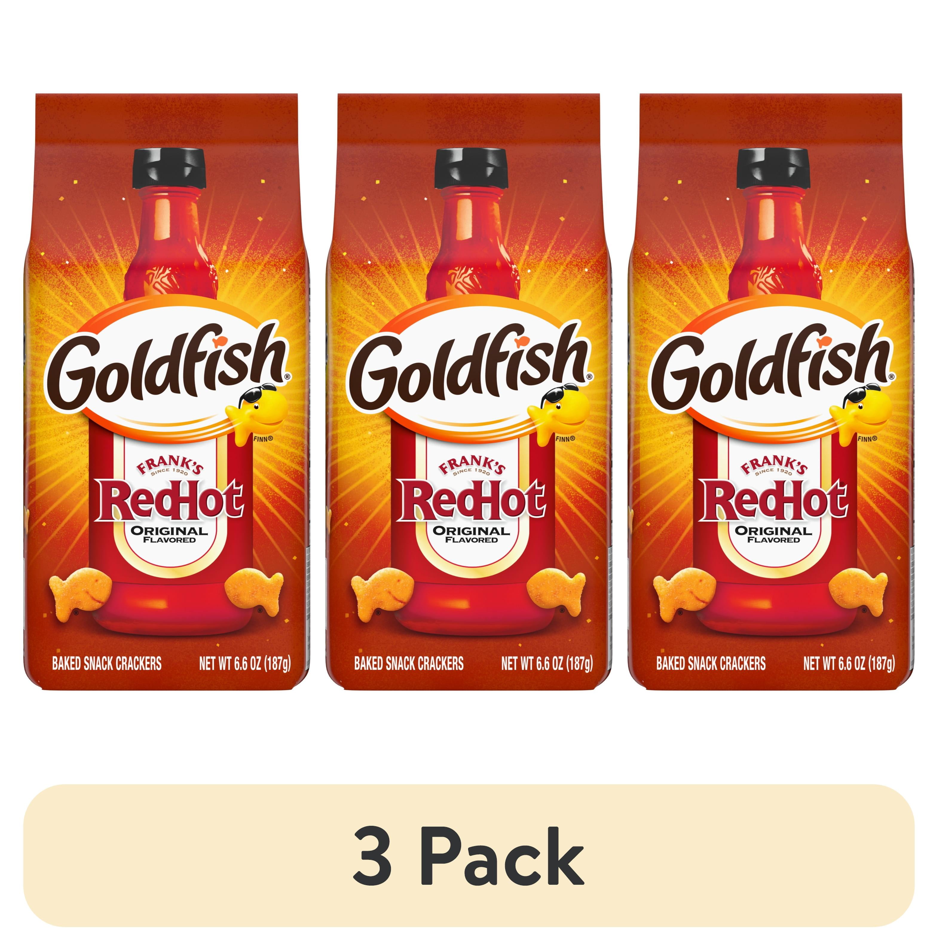 (3 pack) Goldfish Crackers, Frank's RedHot Snack Crackers, 6.6 oz Bag ...