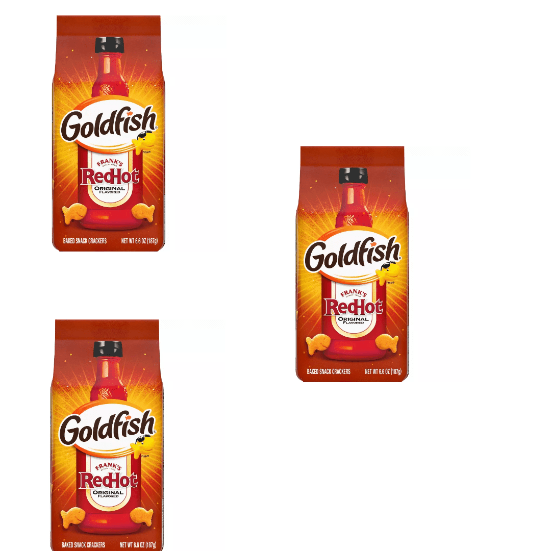 Goldfish Crackers Franks Red Hot Snack Crackers Bag 6.6oz Pack of 3 ...