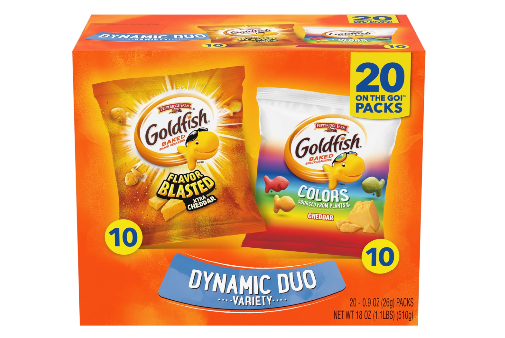 Goldfish Crackers Variety Pack, Colors and Flavor Blasted Xtra Cheddar ...