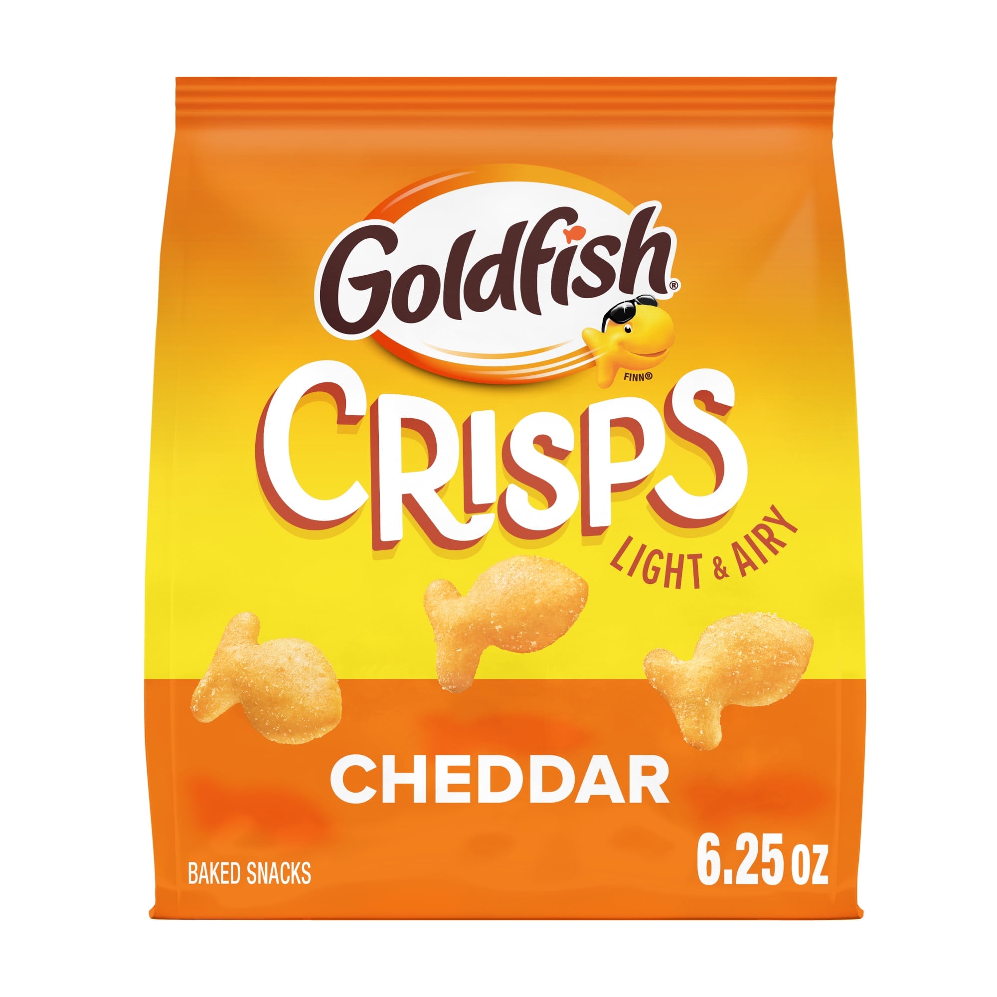Goldfish Crisps Cheddar Cheese Baked Chip Crackers, 6.25 oz Bag ...