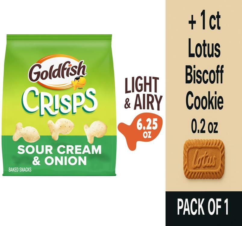 Goldfish Crisps Sour Cream & Onion Crisps Crackers 6.25 oz - Pack of 1 ...