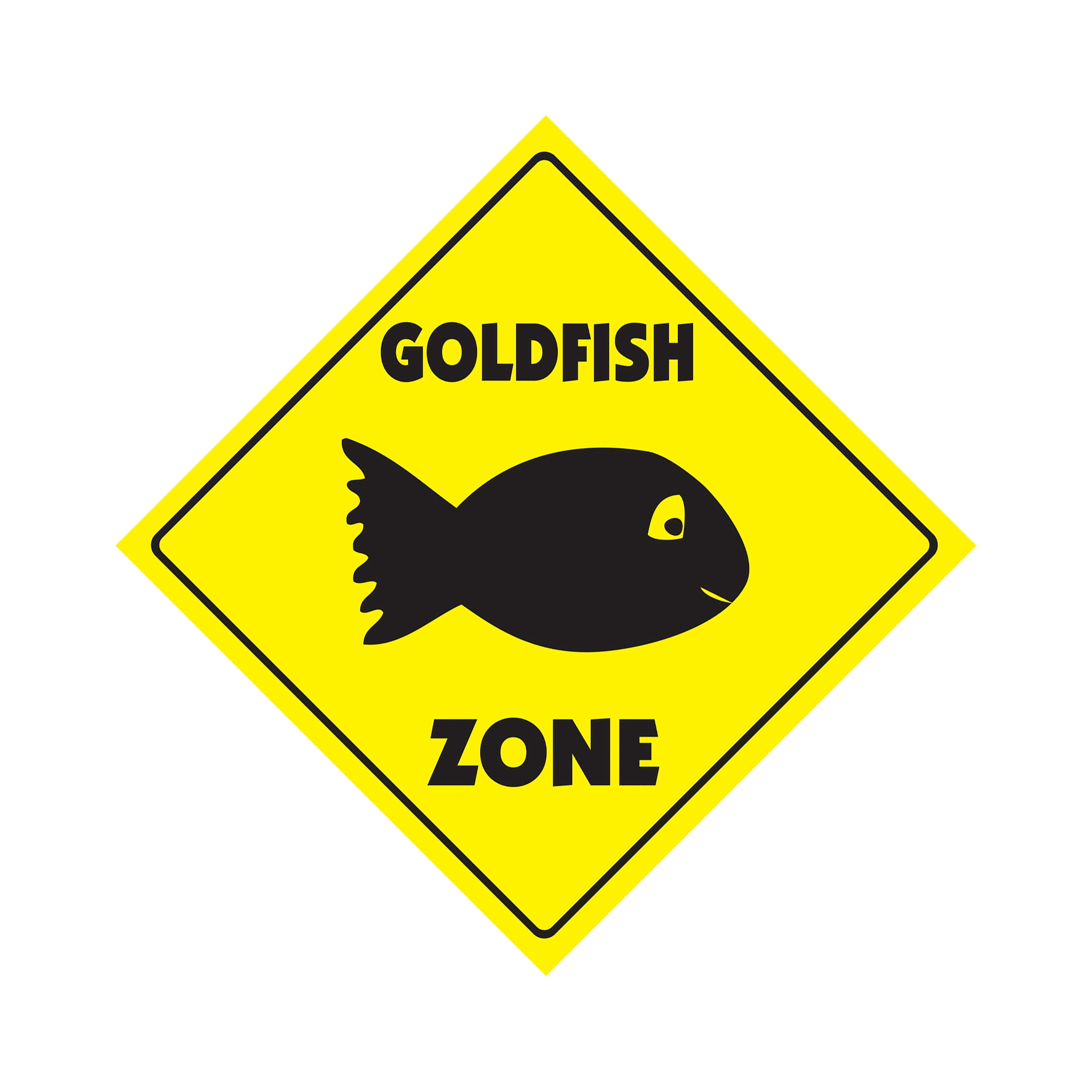 Goldfish Crossing Sign Zone Xing | Indoor/Outdoor | 14" Tall bowl fish ...