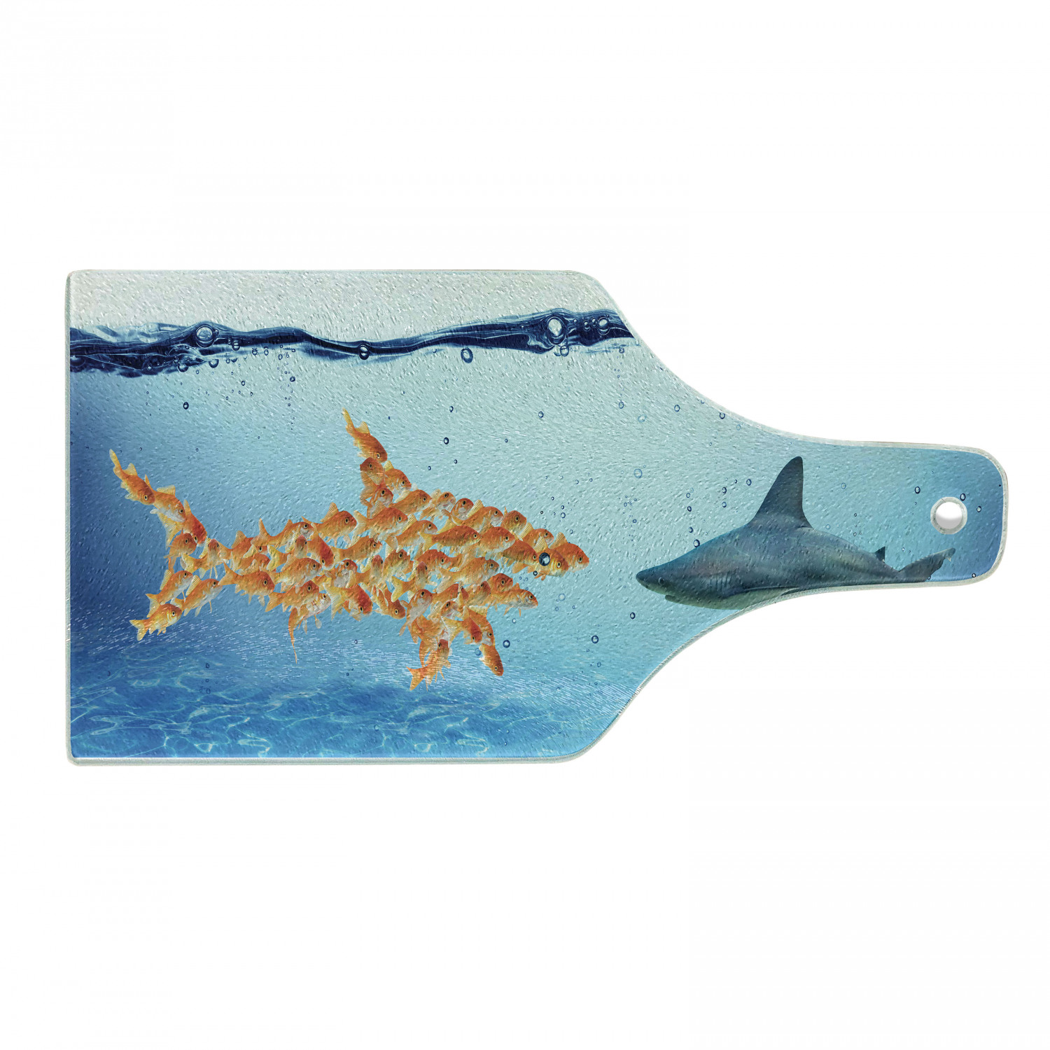 Goldfish Cutting Board, Goldfishes Teaming up Against a Shark ...