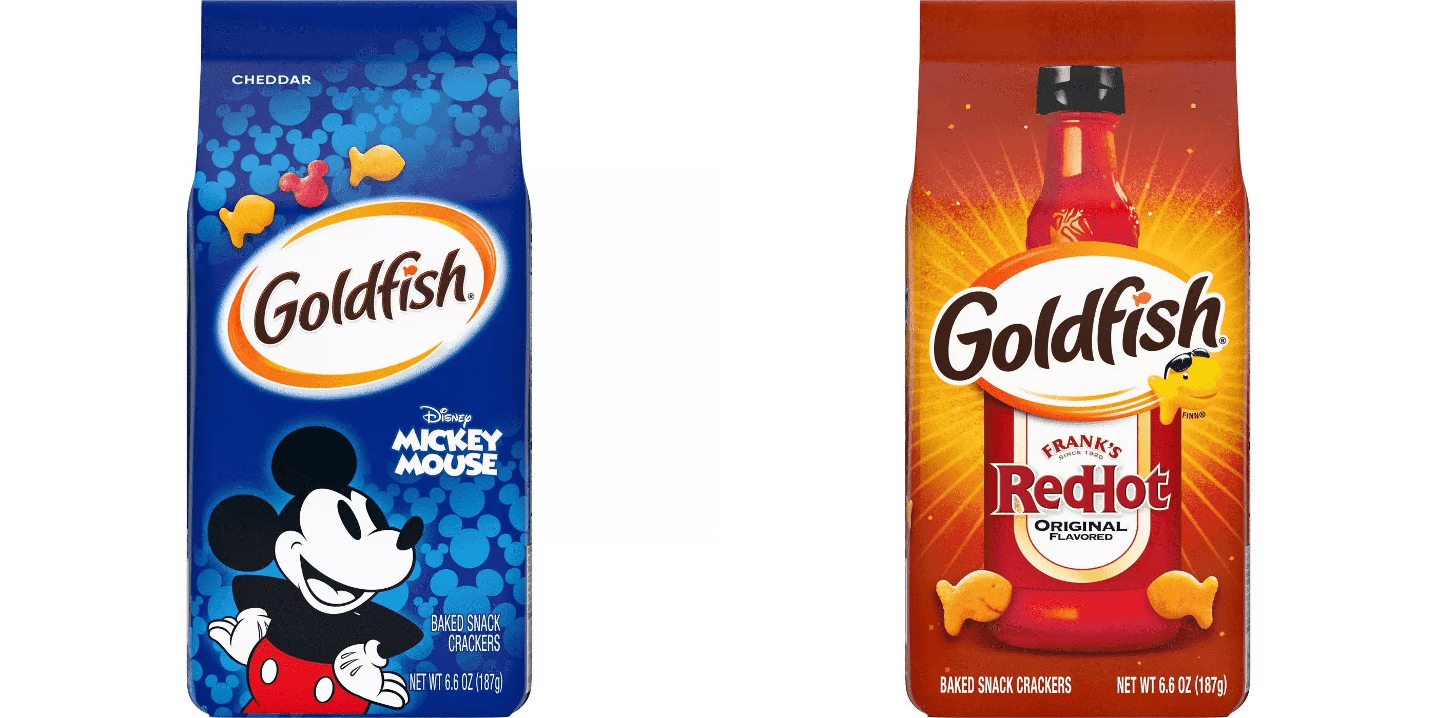 Goldfish Disney Mickey Mouse Cheddar Crackers &Goldfish Frank's RedHot ...