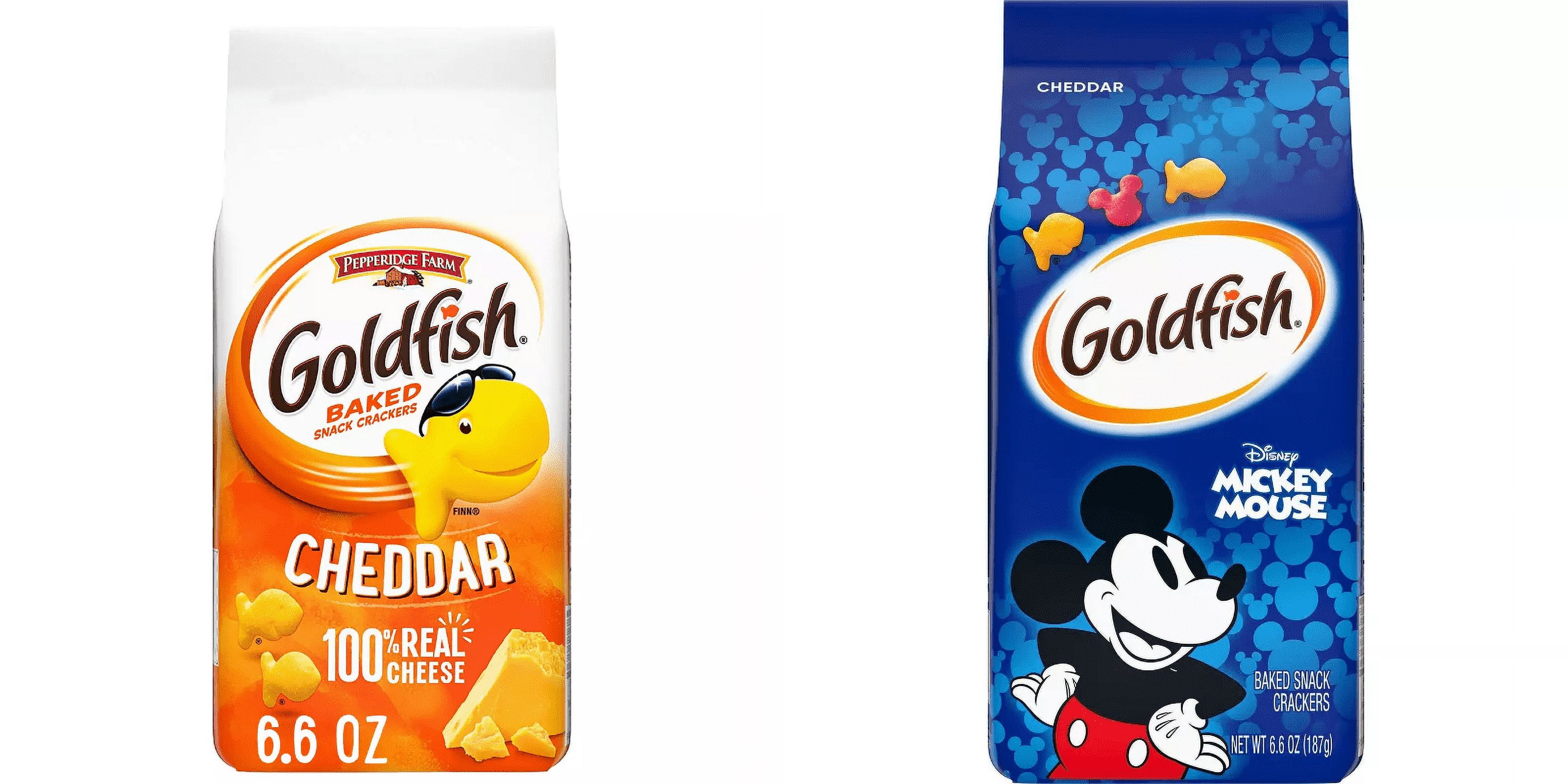 Goldfish Disney Mickey Mouse Cheddar Crackers Snack Crackers Bag - 6 ...