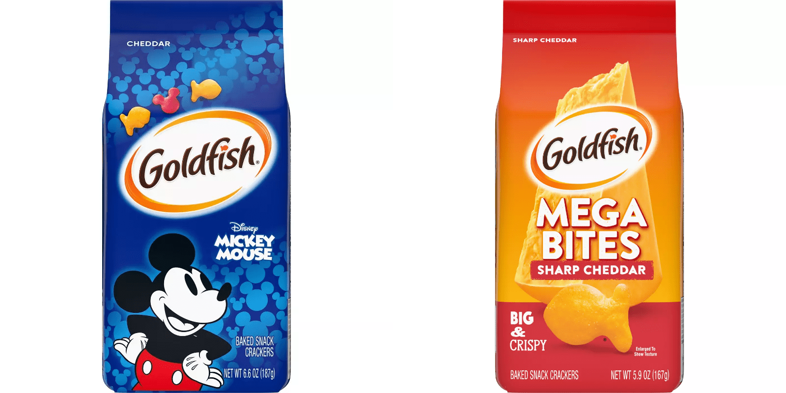 Goldfish Disney Mickey Mouse Cheddar Crackers Snack Crackers Bag - 6 ...