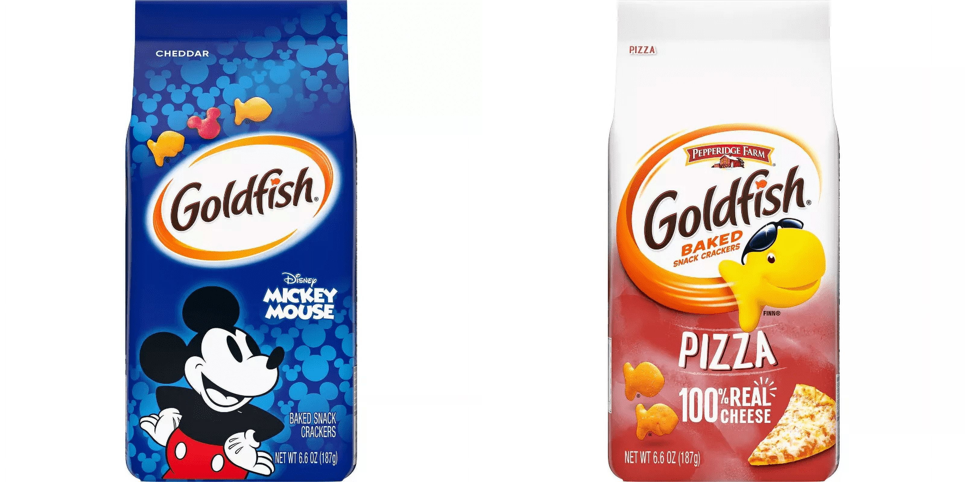 Goldfish Disney Mickey Mouse Cheddar Crackers Snack Crackers Bag - 6 ...