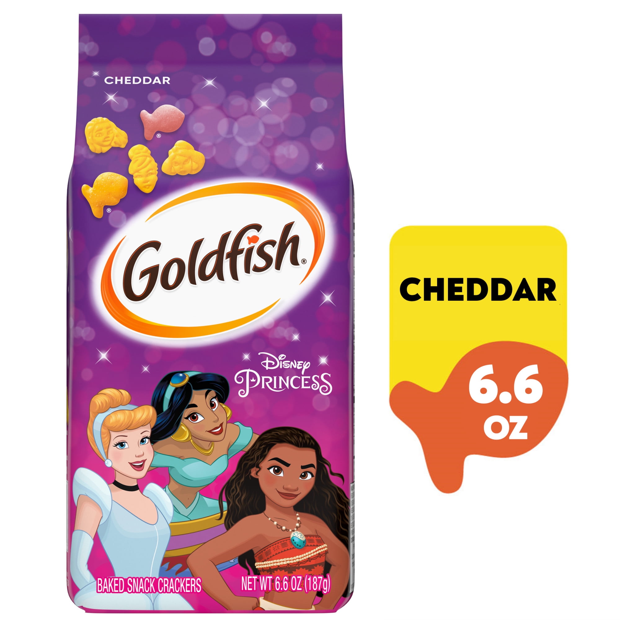 Goldfish Disney Princess Cheddar Crackers, Character Fish Snack, 6.6 oz ...