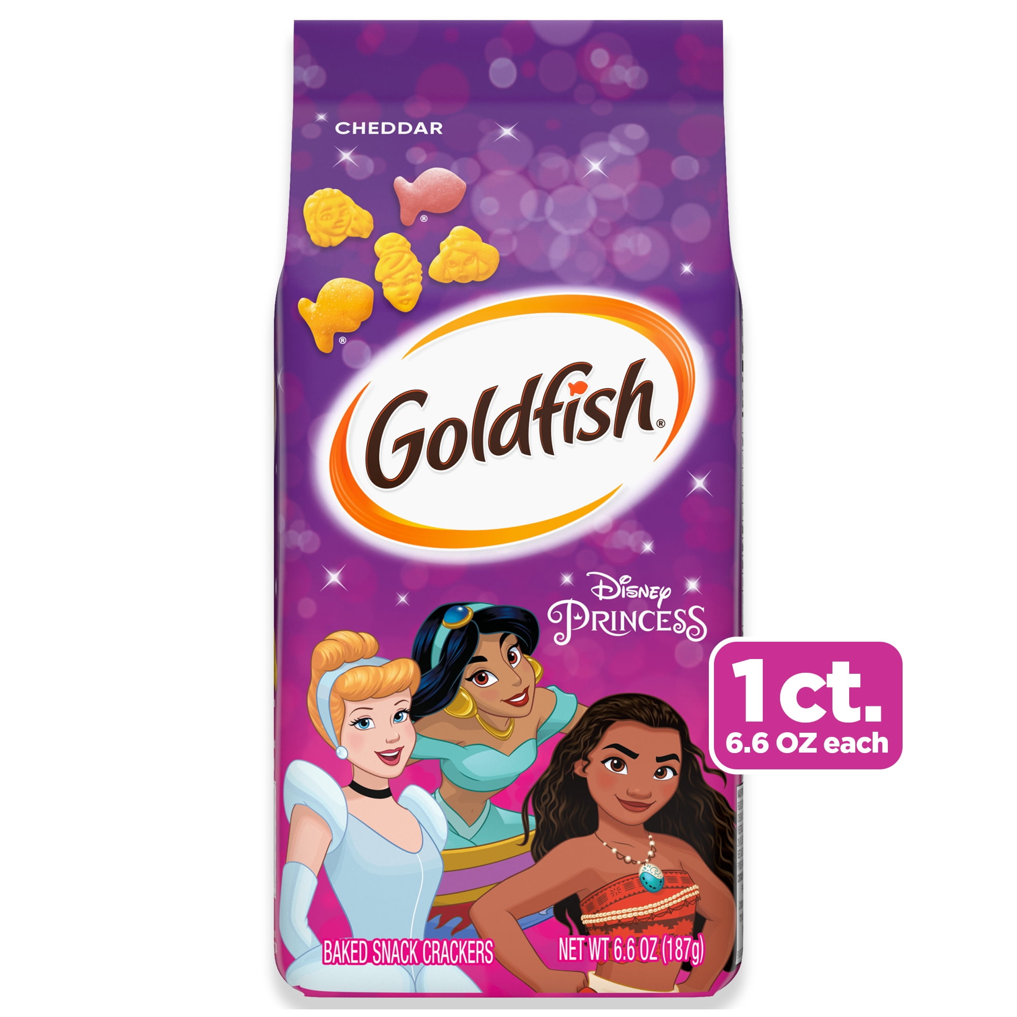Goldfish Disney Princess Cheddar Crackers, Character Fish Snack, 6.6 oz ...
