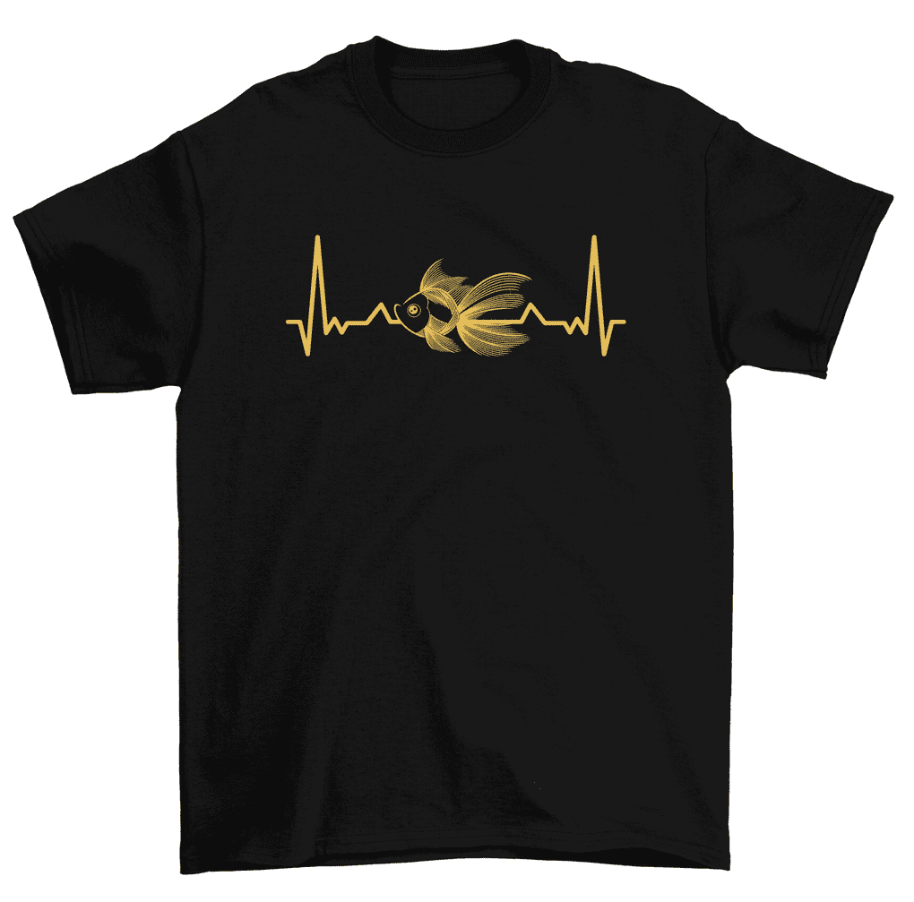 Goldfish EKG Heartbeat T-Shirt Fish Tank Tee Men Women - Walmart.com