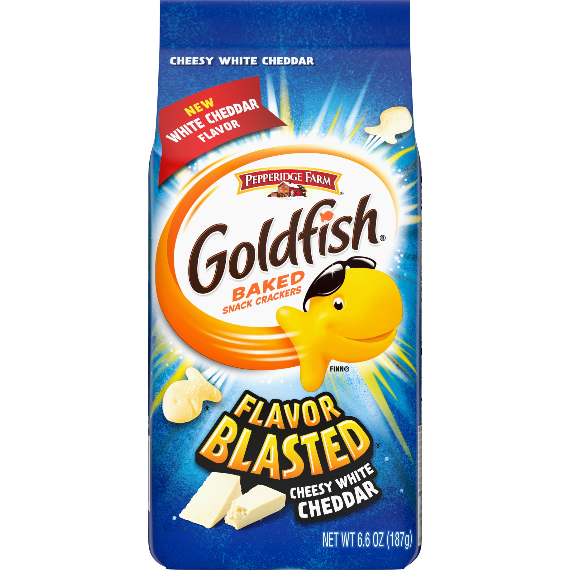 Goldfish Flavor Blasted White Cheddar Snack Crackers, 6.6 oz bag ...