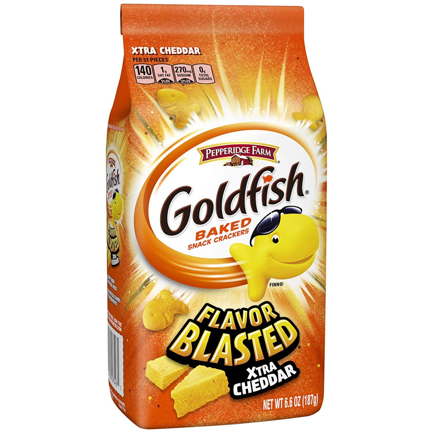 Goldfish Flavor Blasted Xtra CCF19 Cheddar Cheese Crackers, Baked Snack ...