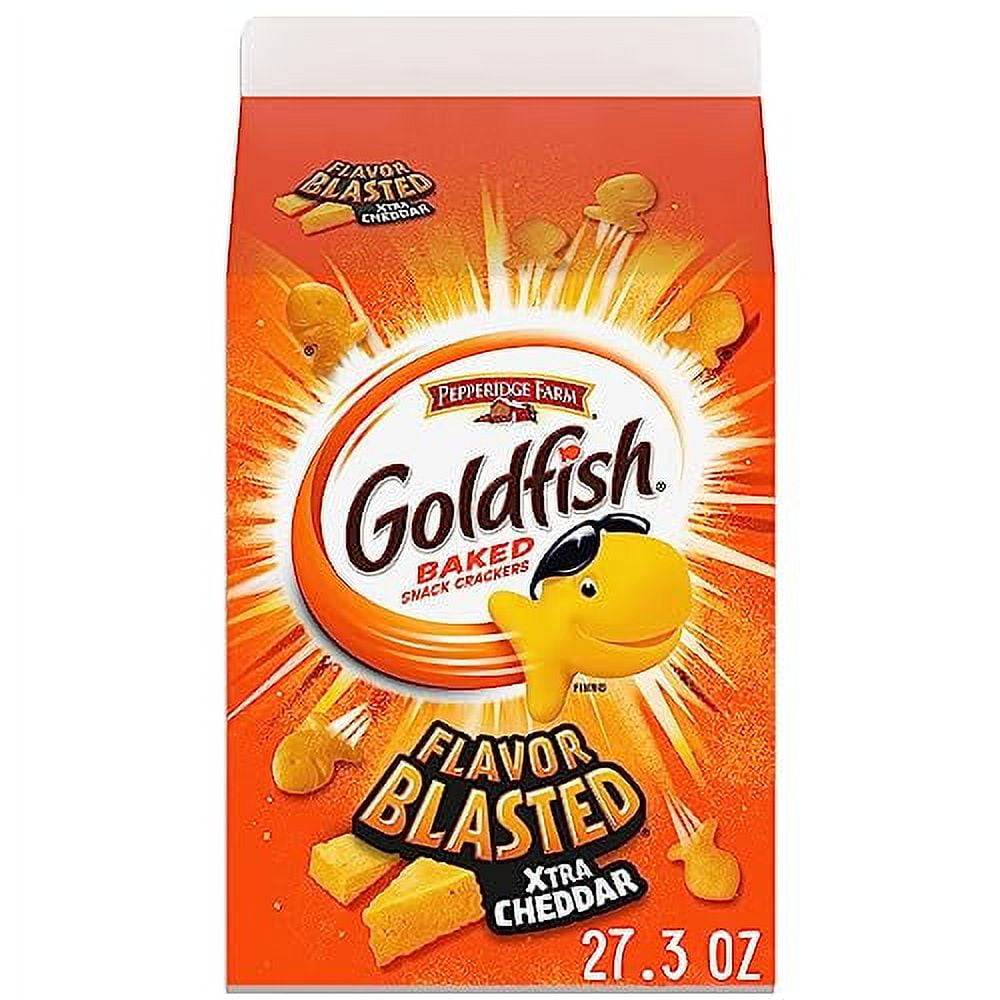 Goldfish Flavor Blasted Xtra Cheddar Cheese Crackers, 27.3 oz Carton ...
